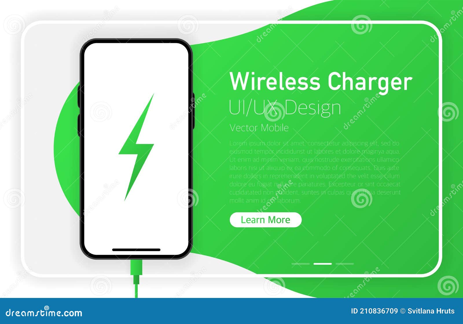 Wireless Charger. Smartphone Blank Screen. Modern Design. Device Mockup ...