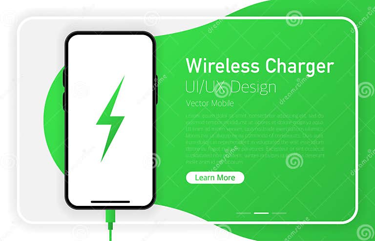 Wireless Charger. Smartphone Blank Screen. Modern Design. Device Mockup ...
