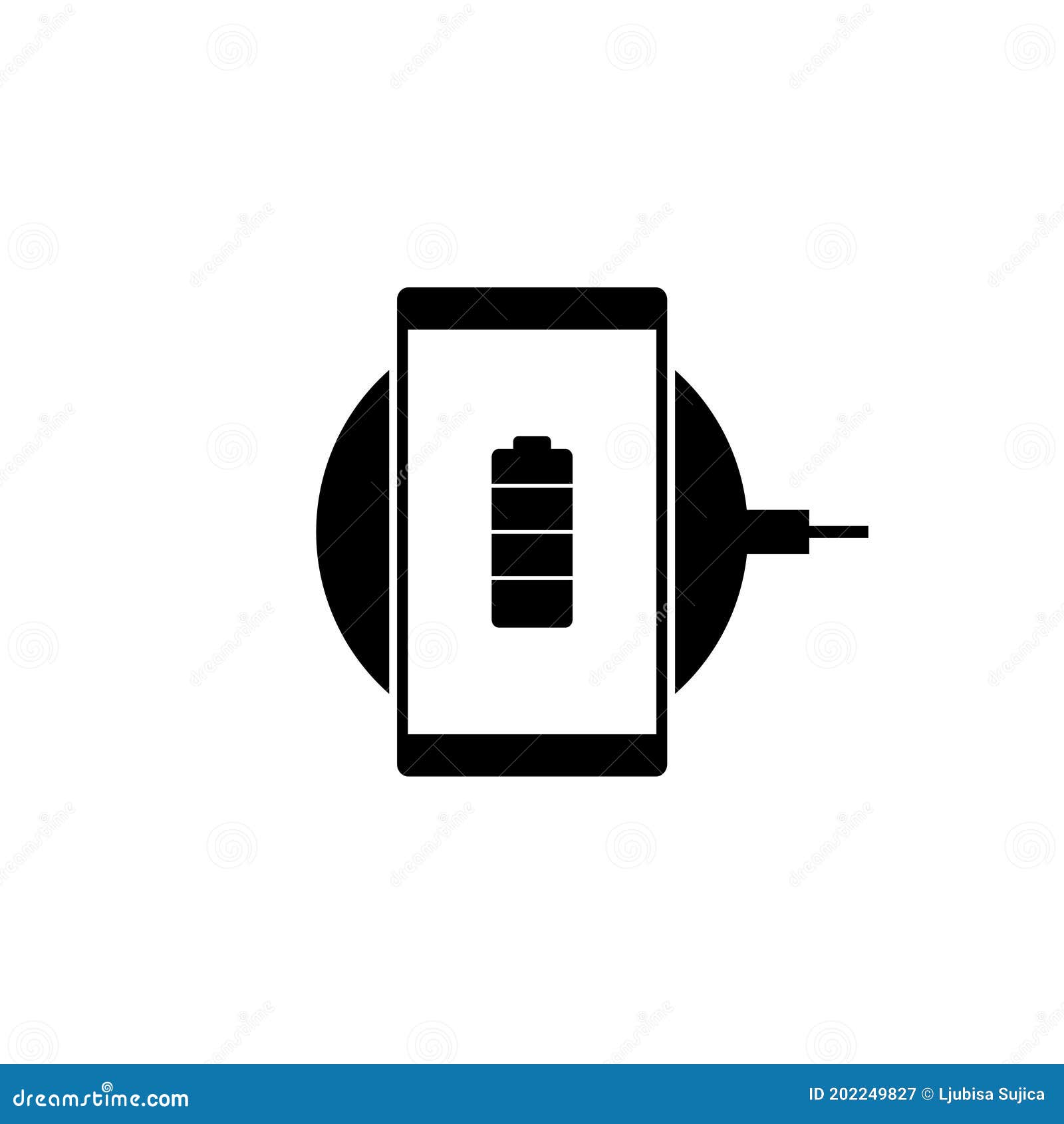 Wireless Charging Icon Isolated on White Background Stock Vector ...