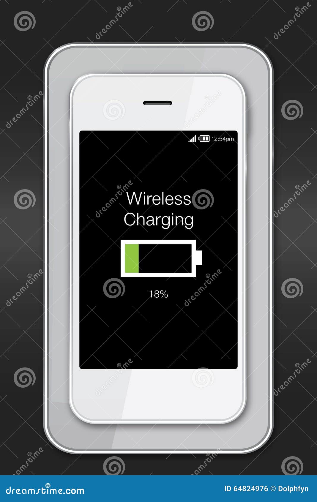 Wireless Charging Icon on Smartphone Stock Photo - Image of battery ...