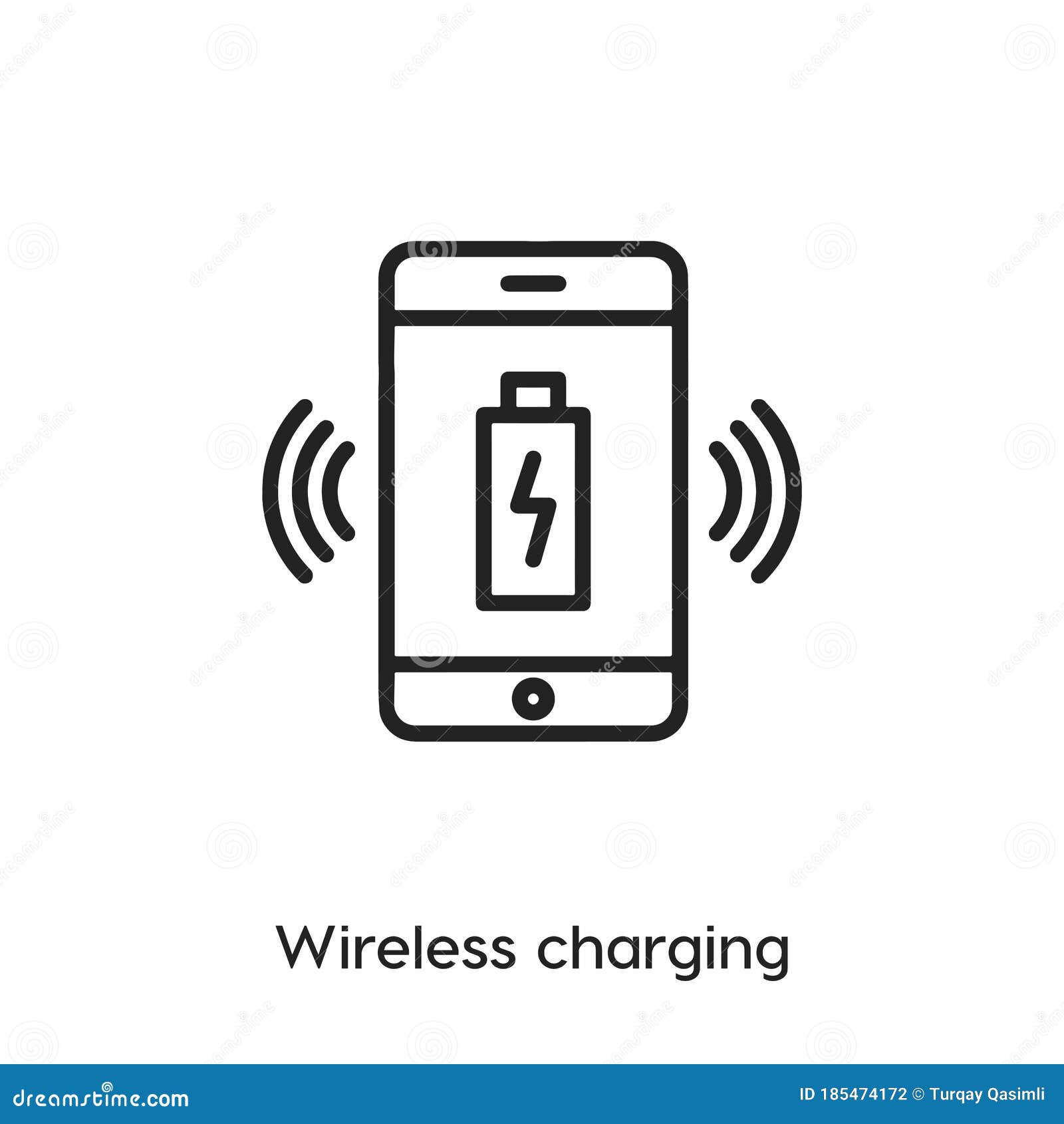 Wireless Charging Icon Vector. Wireless Charging Icon Vector Symbol ...
