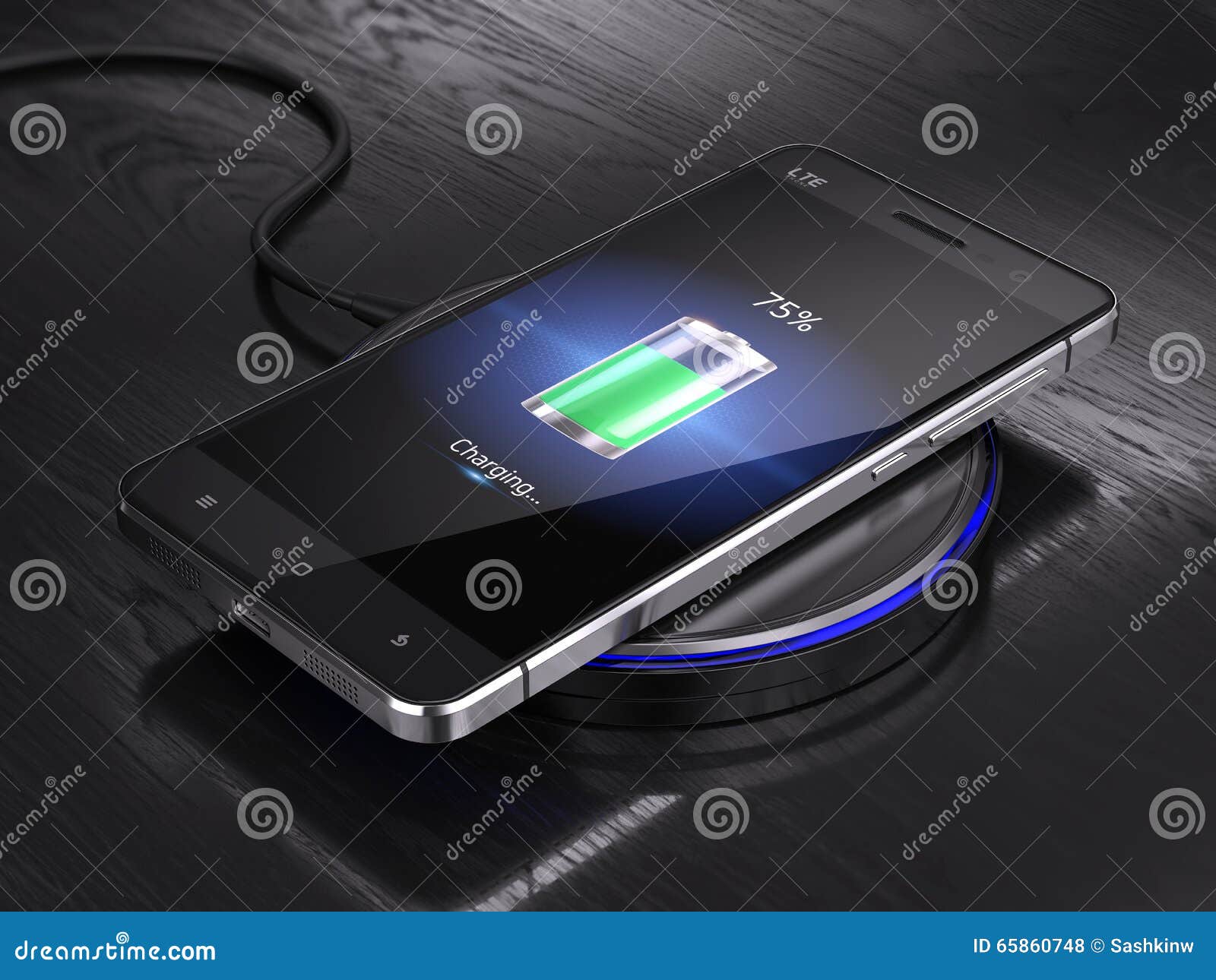 Wireless Charging of Smartphone Stock Illustration - Illustration of ...