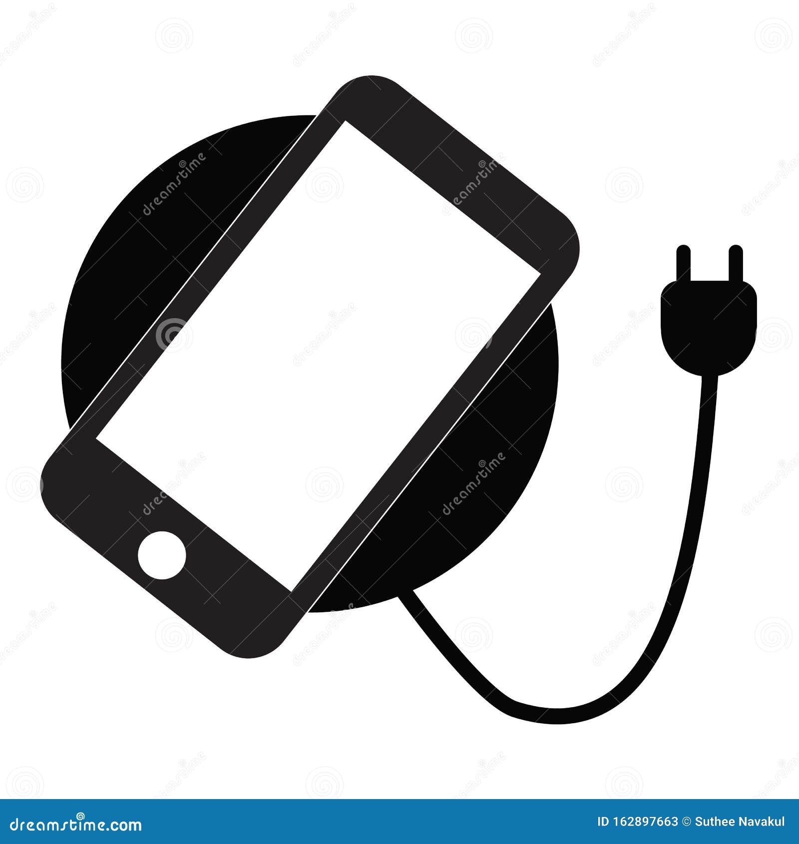 Wireless Charging for Smartphone Icon on White Background. Flat Style ...