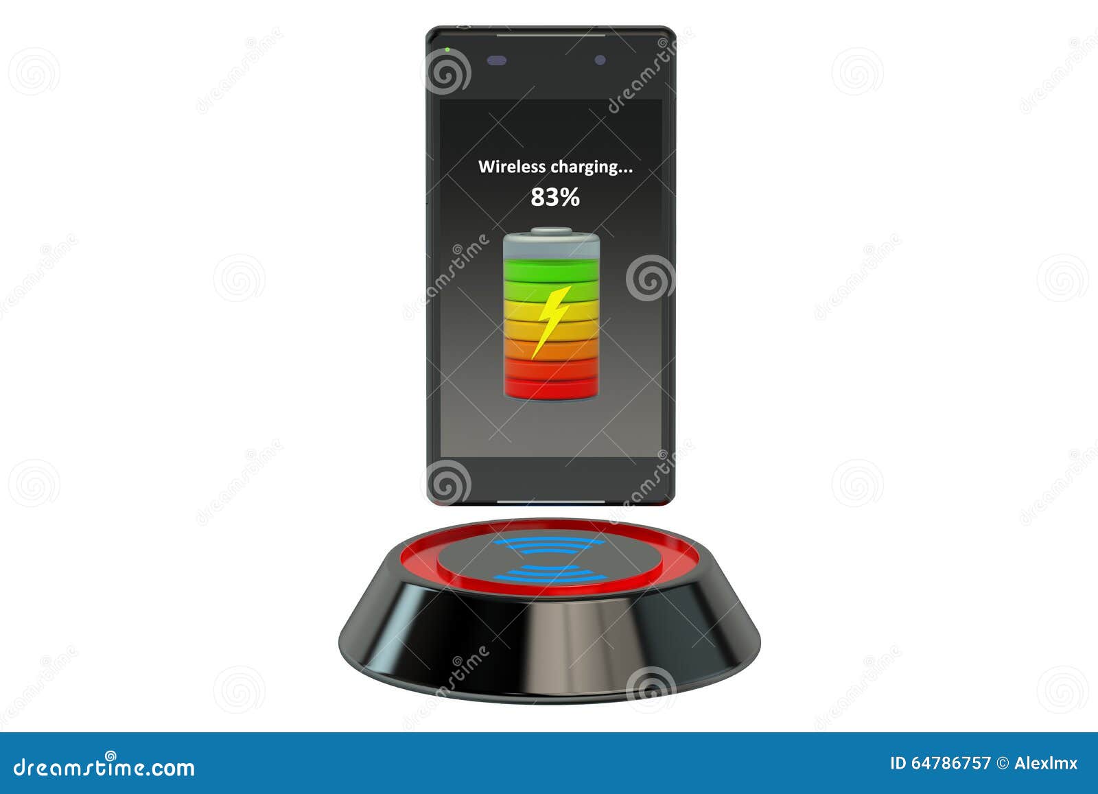 Wireless Charging of Smartphone Stock Illustration - Illustration of ...