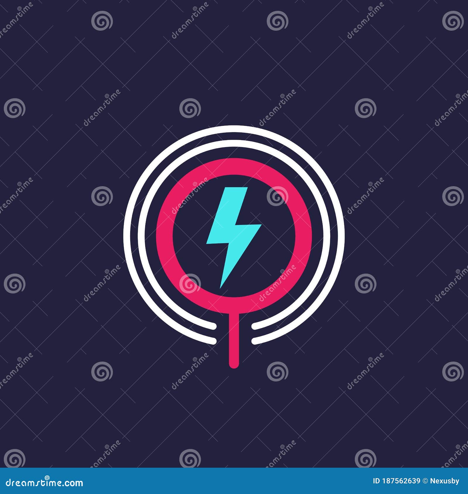 Wireless Charging Station Icon on Dark Stock Illustration ...