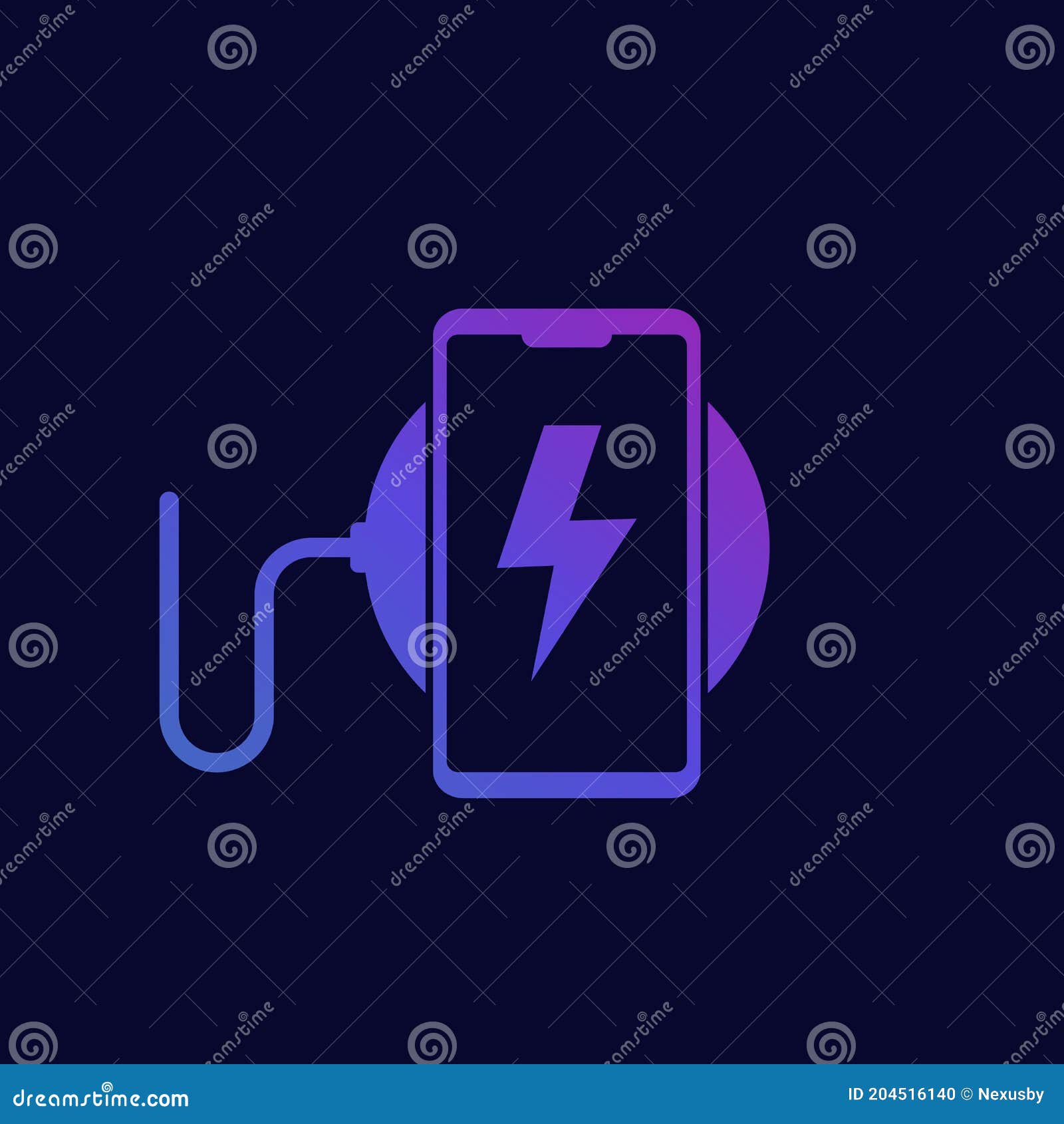 Wireless Charging Station with Phone Vector Icon Stock Vector ...