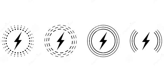 Wireless Charging Vector Set Icons. Wireless Charging Symbol Stock ...