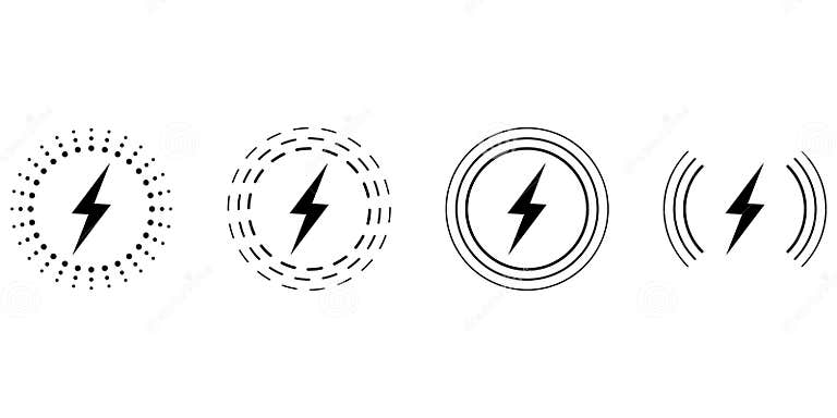 Wireless Charging Vector Set Icons. Wireless Charging Symbol Stock ...