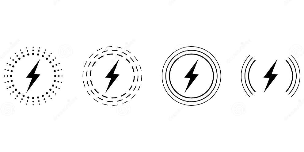 Wireless Charging Vector Set Icons. Wireless Charging Symbol Stock ...