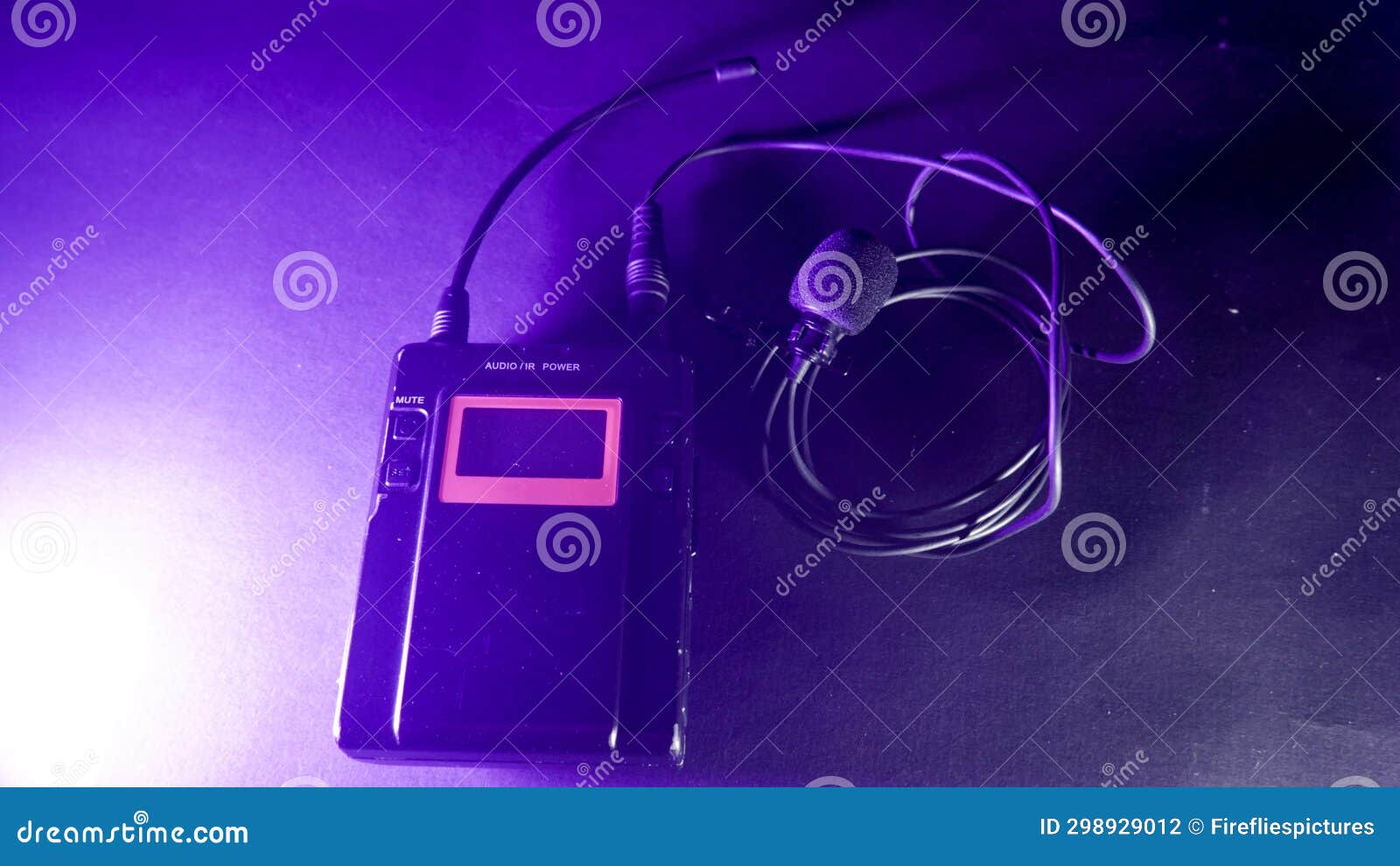 Wireless Clip on Microphone Transmitter Stock Photo - Image of ...
