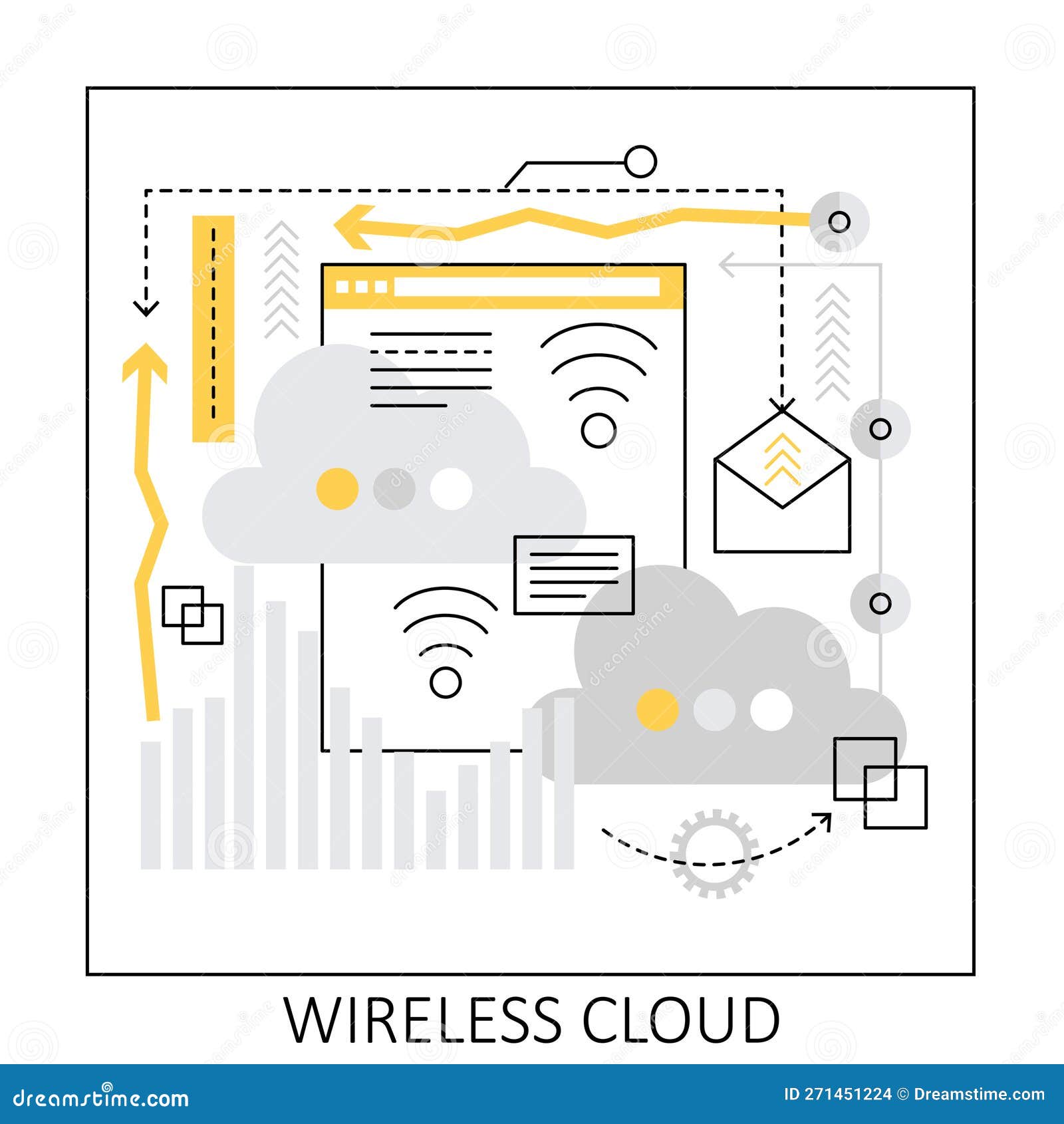 Wireless cloud technology stock vector. Illustration of online - 271451224