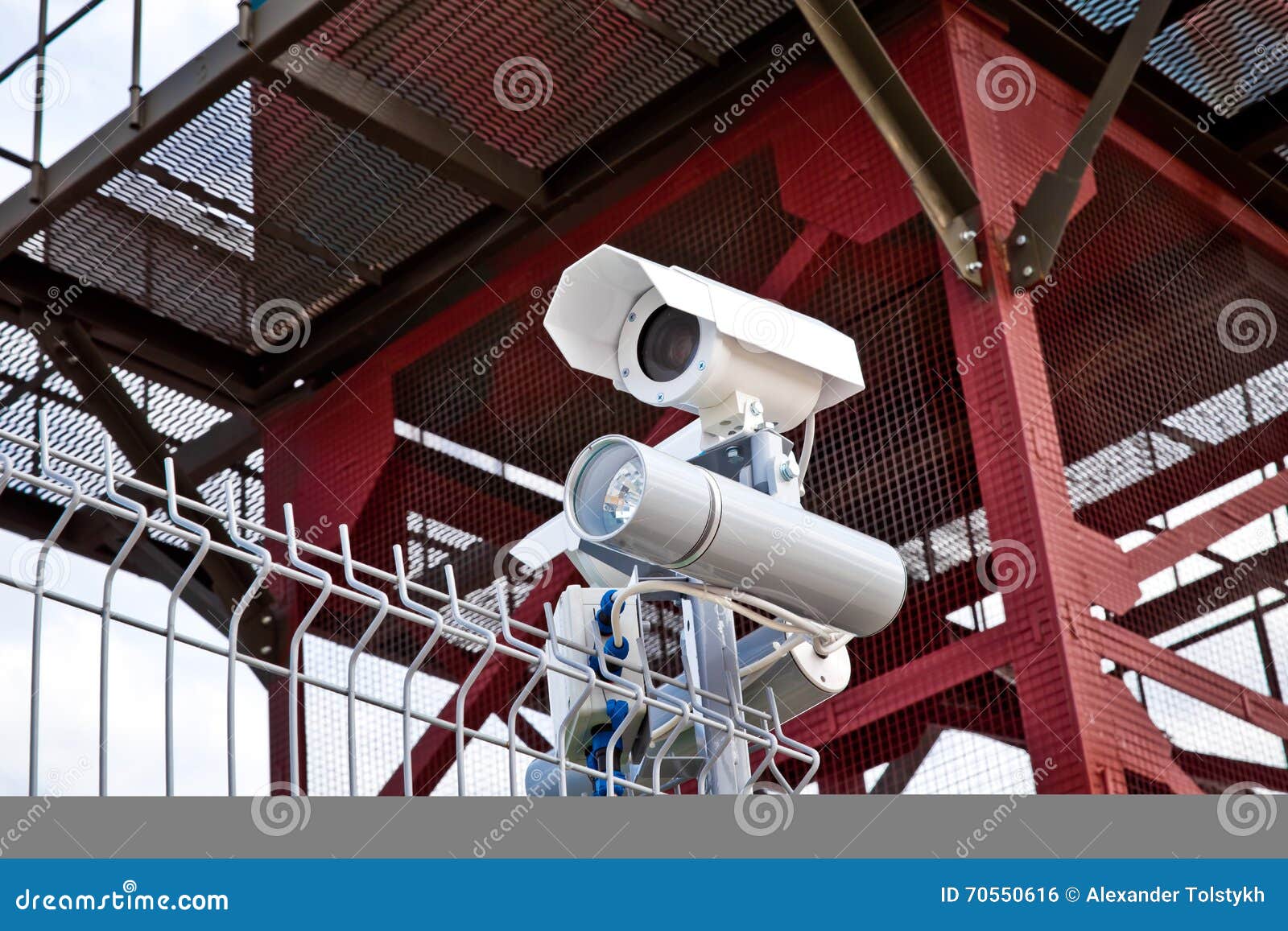 Wireless Color Security Camera with Night Vision Stock Photo - Image of ...