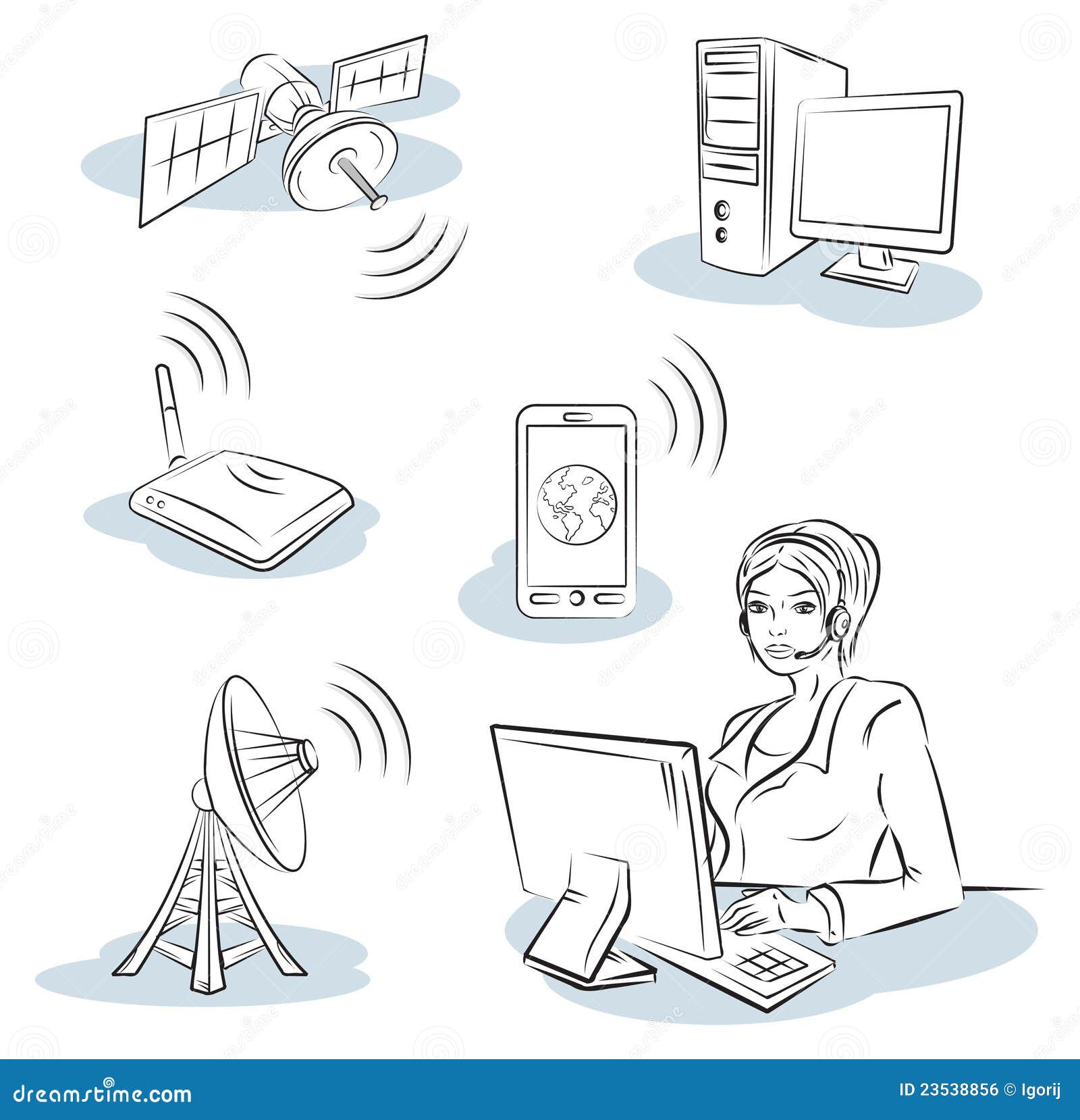 Wireless and communication stock vector. Illustration of connection ...