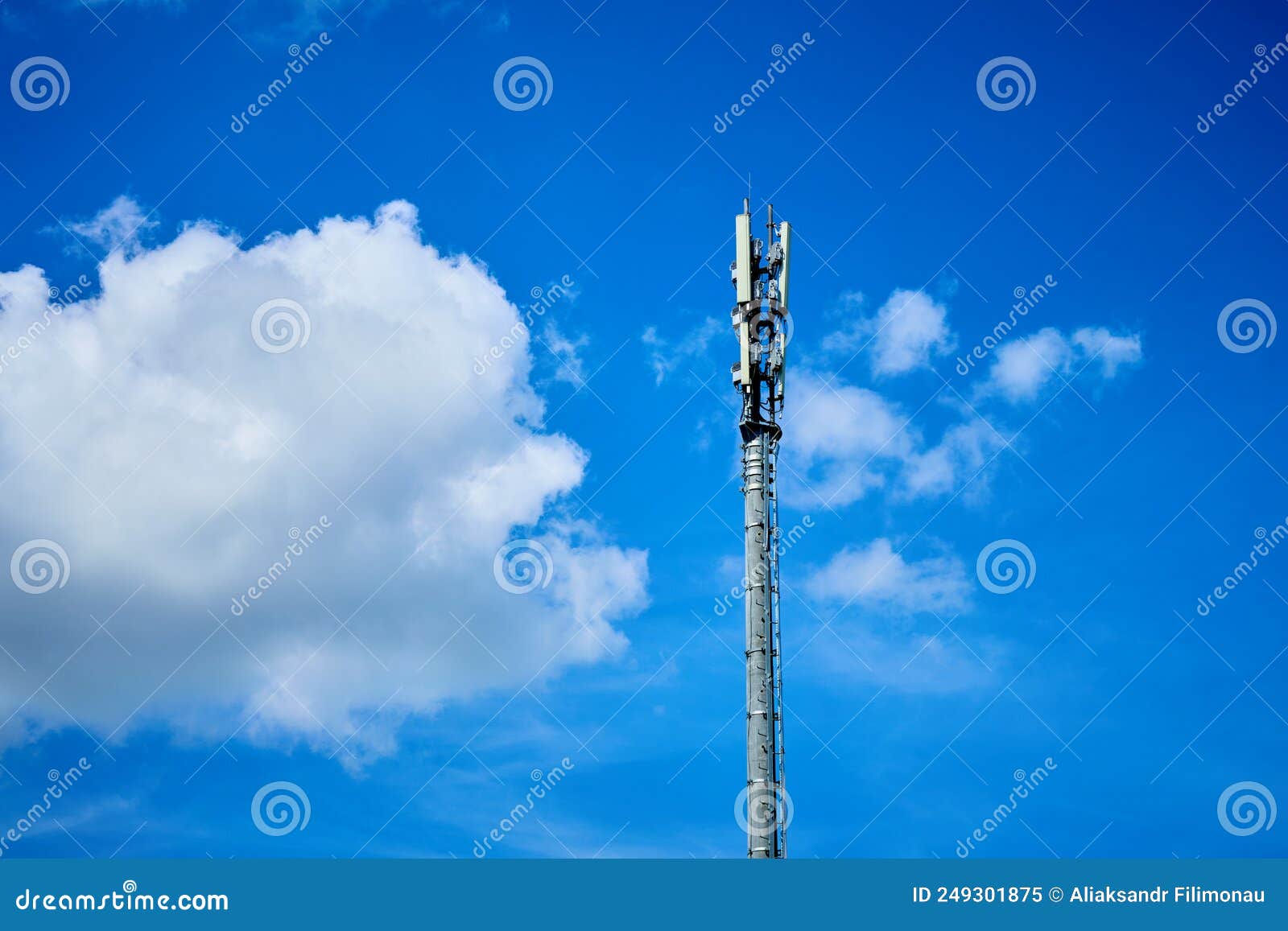 Wireless Communication Antenna with Bright Sky. Stock Image - Image of ...