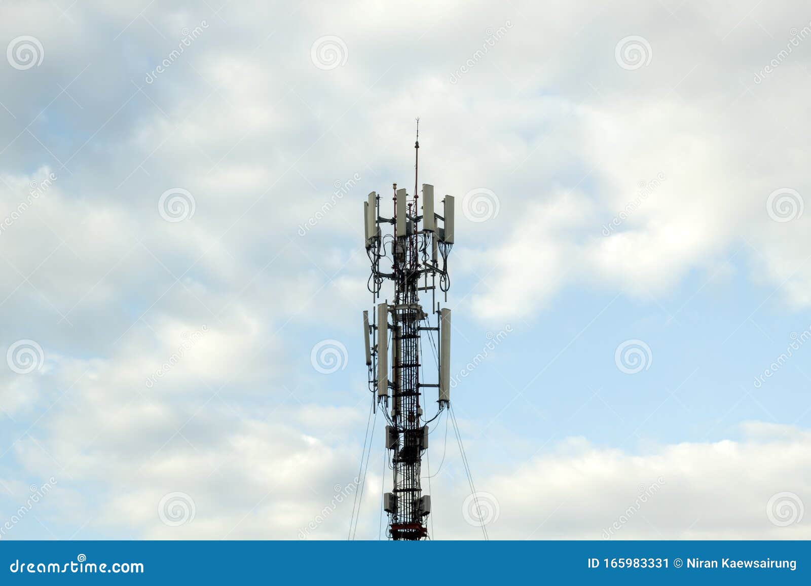 Wireless Communication Antenna Transmitter, Telecommunication Tower of ...