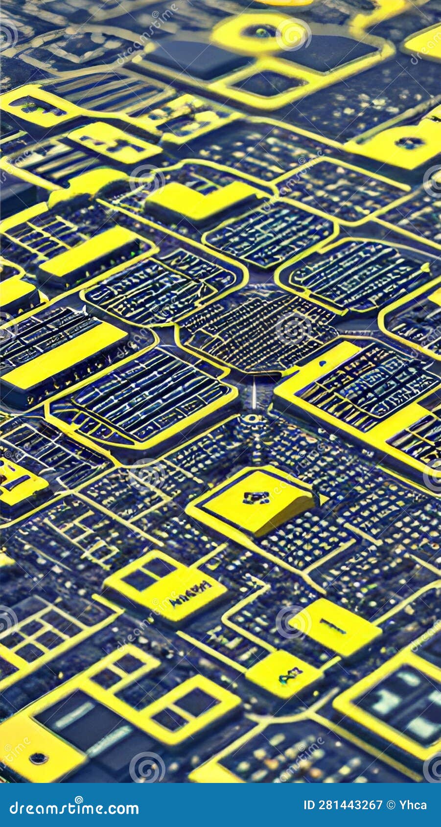 Wireless Communication Concept with City Overview Illustration ...