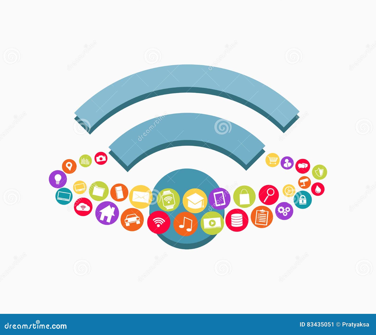 Wireless Communication Concept. Wireless Symbol Connection Stock Vector ...