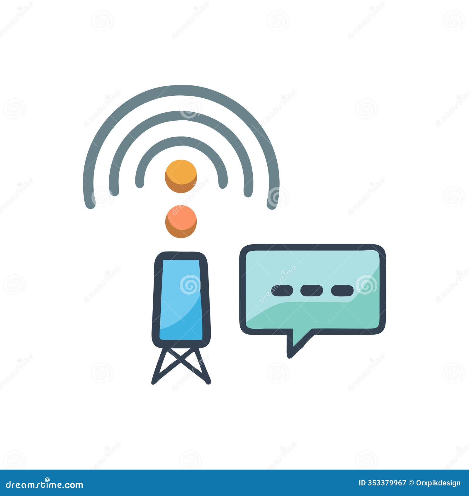 Wireless Communication Icon for Modern Devices Stock Vector ...