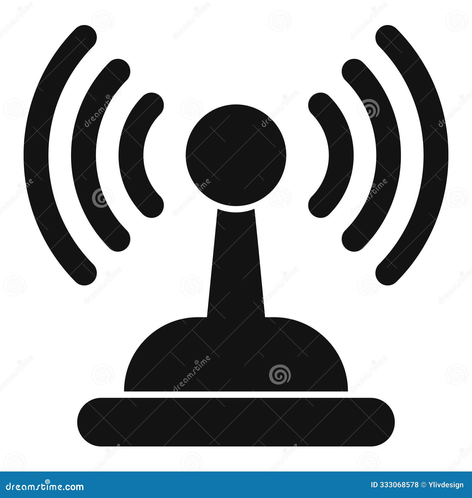 Wireless Communication Icon Showing Radio Waves Transmitting Data Stock ...
