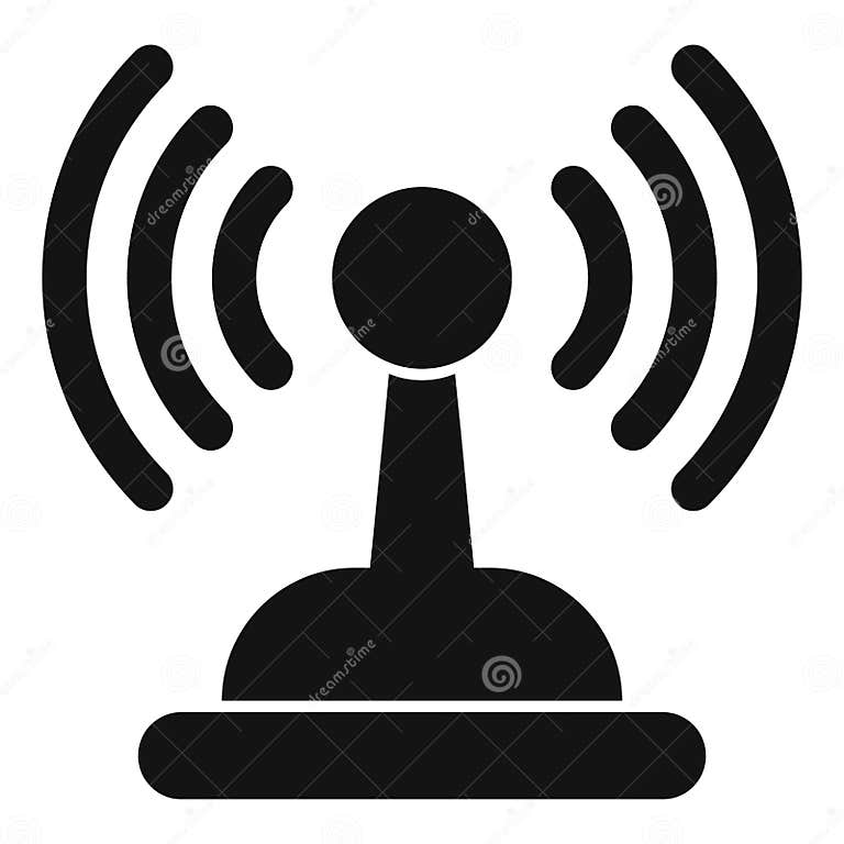 Wireless Communication Icon Showing Radio Waves Transmitting Data Stock ...