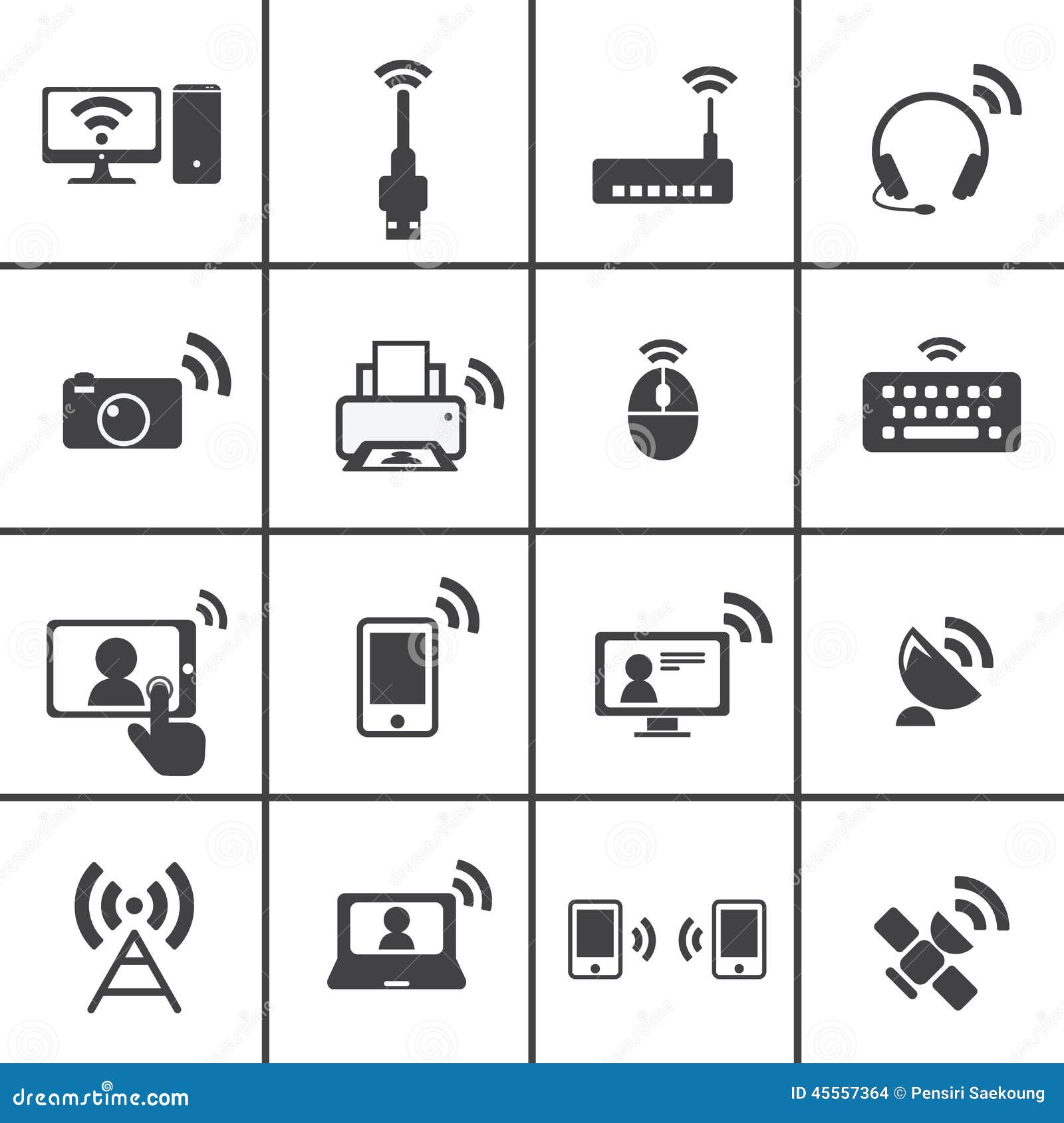 Wireless & Communication Icon Stock Vector - Illustration of discussion ...