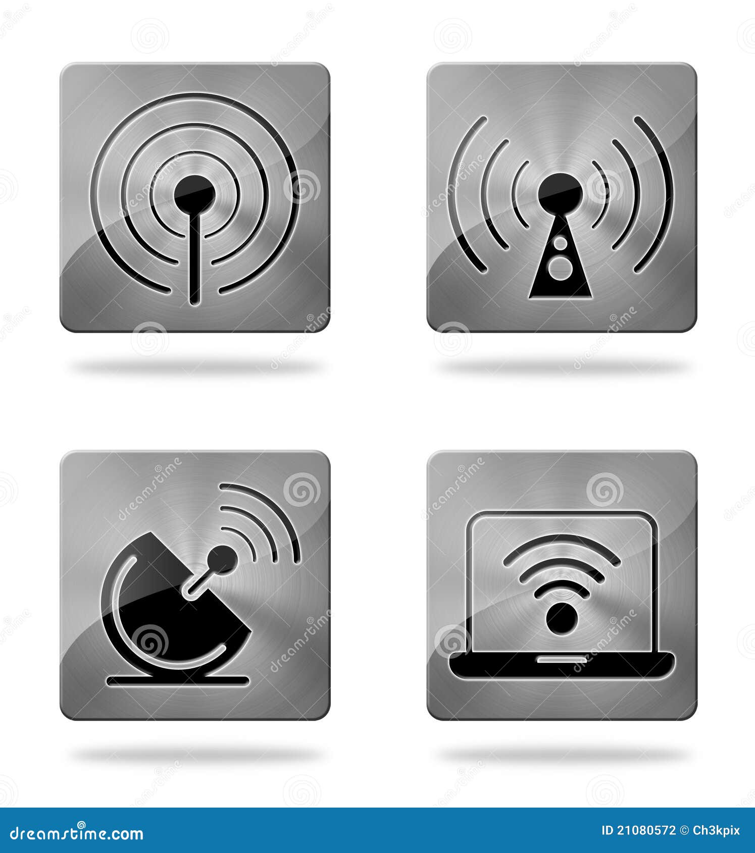 Wireless Communication Icons Stock Illustration - Illustration of ...