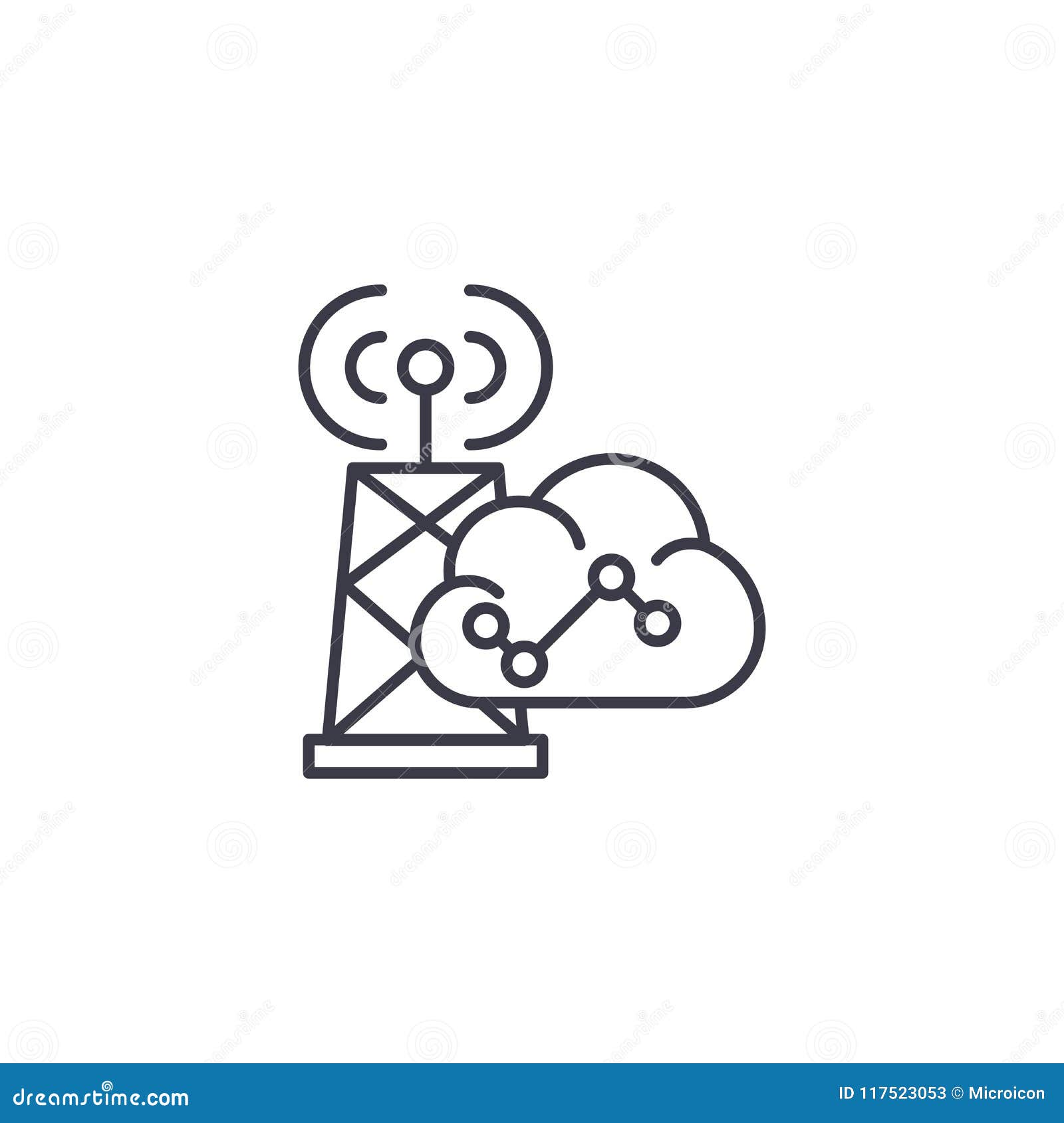 Wireless Communication Linear Icon Concept. Wireless Communication Line ...