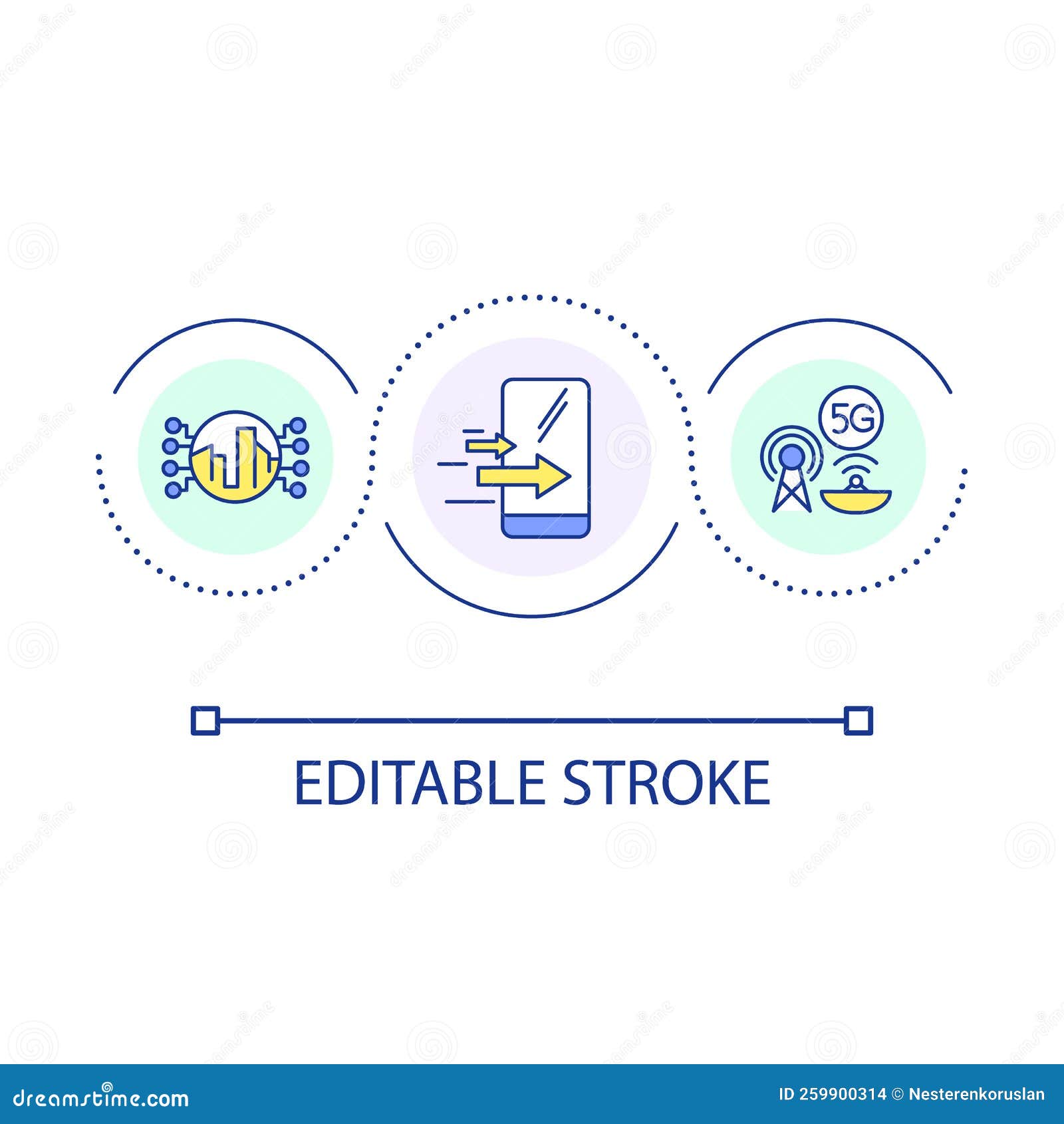 Wireless Communication Loop Concept Icon Stock Vector - Illustration of ...