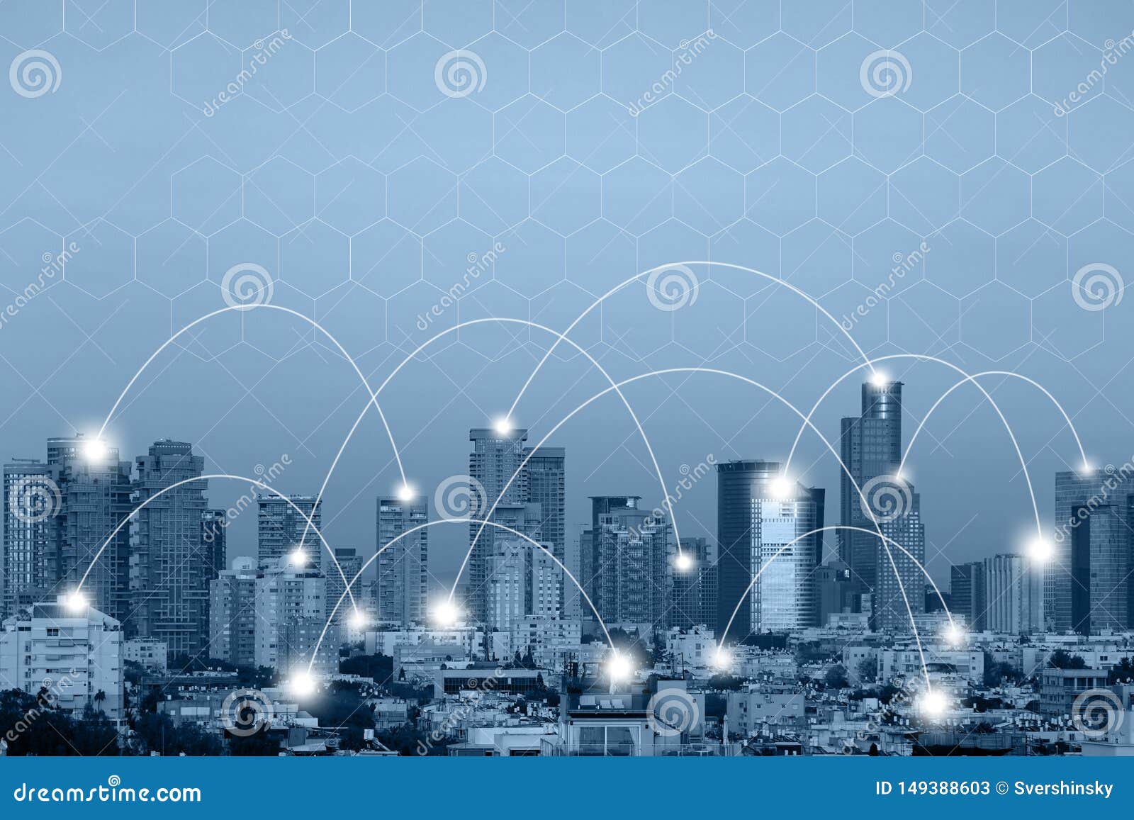 Wireless Communication Network Concept. Connect Global Wireless Devices ...