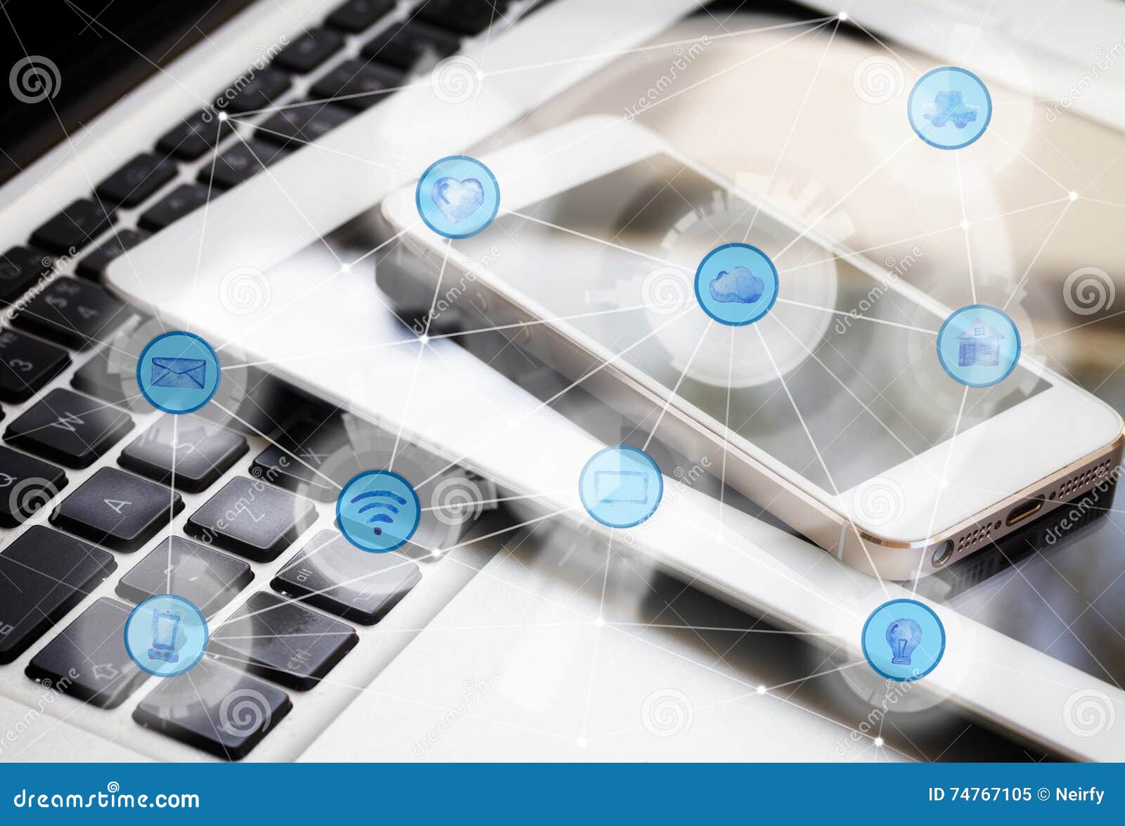 Wireless Communication Network Stock Image - Image of media, connection ...