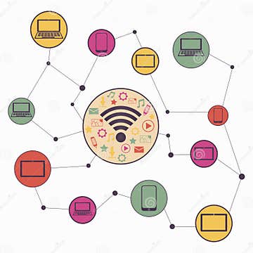 Wireless Communication Network Stock Vector - Illustration of mobile ...