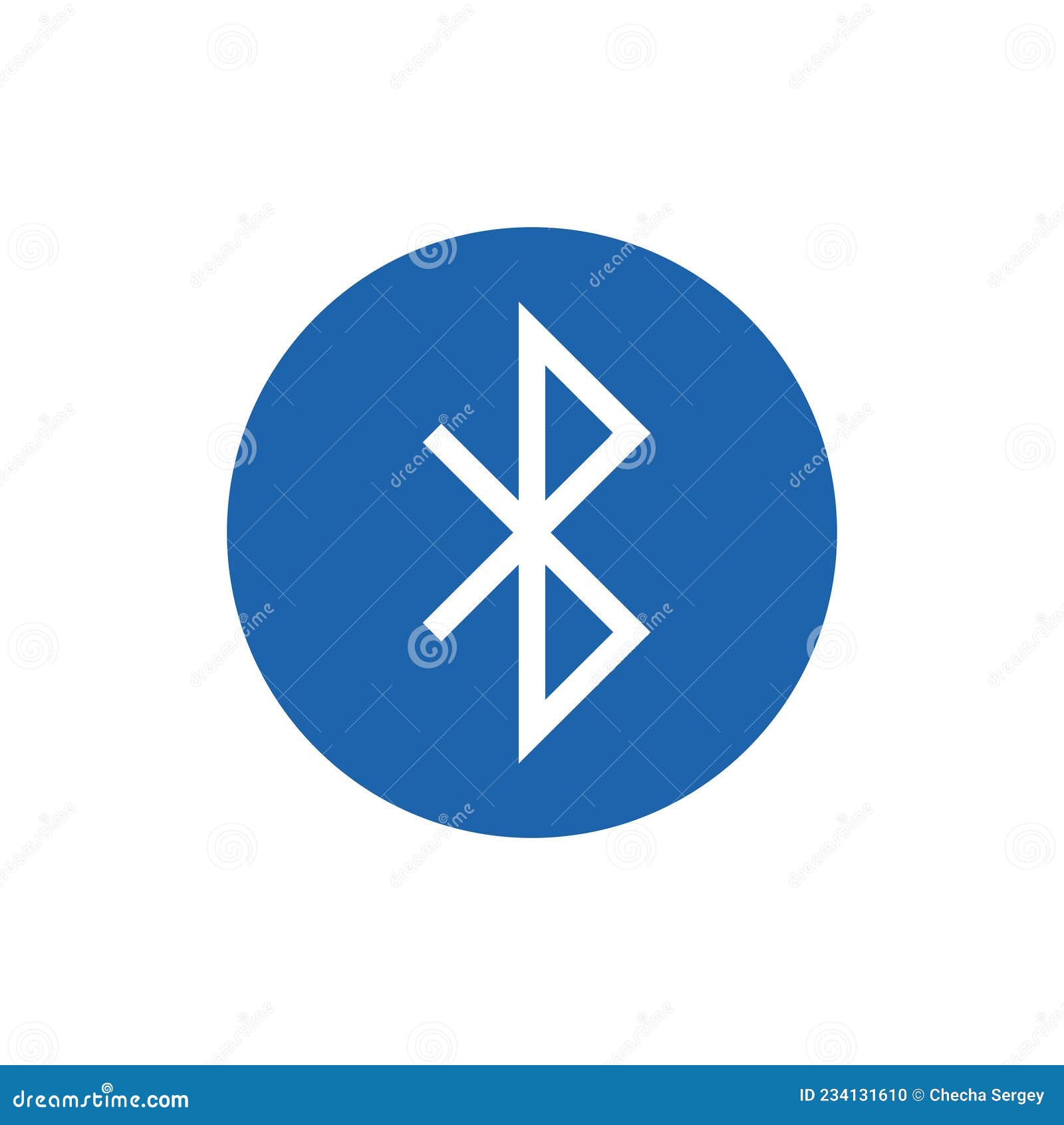 Bluetooth Icon. Vector Isolated Connection Sign on Round Button ...