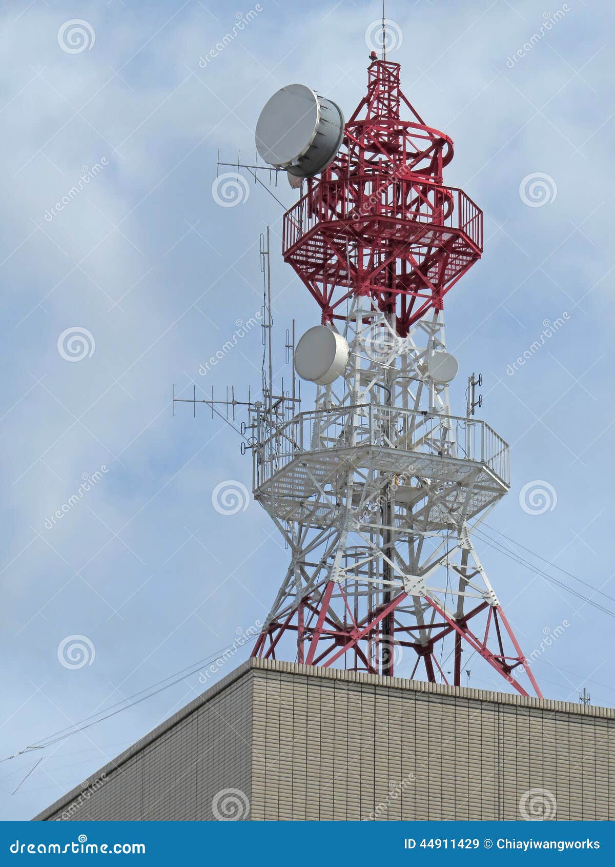Wireless Communication Tower Stock Image - Image of electronic, scientific: 44911429