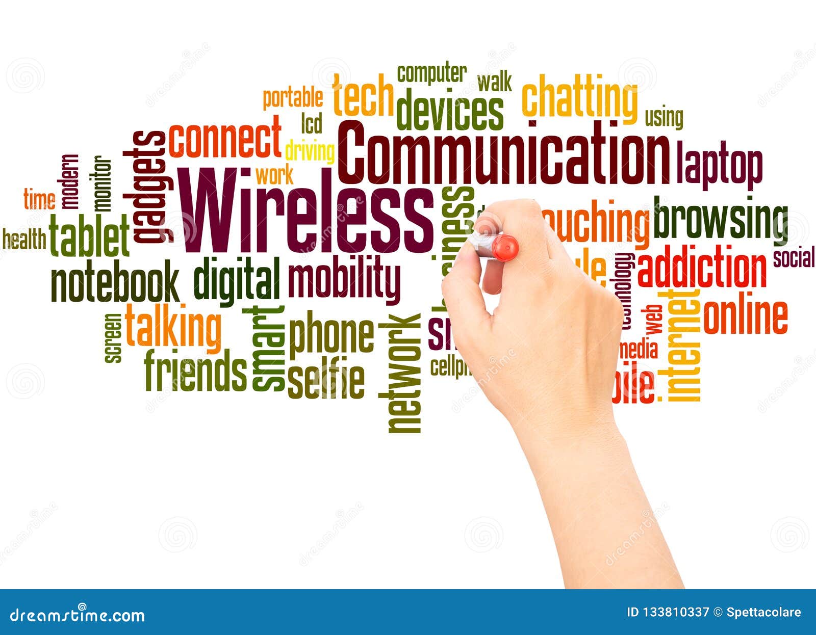 Wireless Communication Word Cloud Hand Writing Concept Stock Image ...