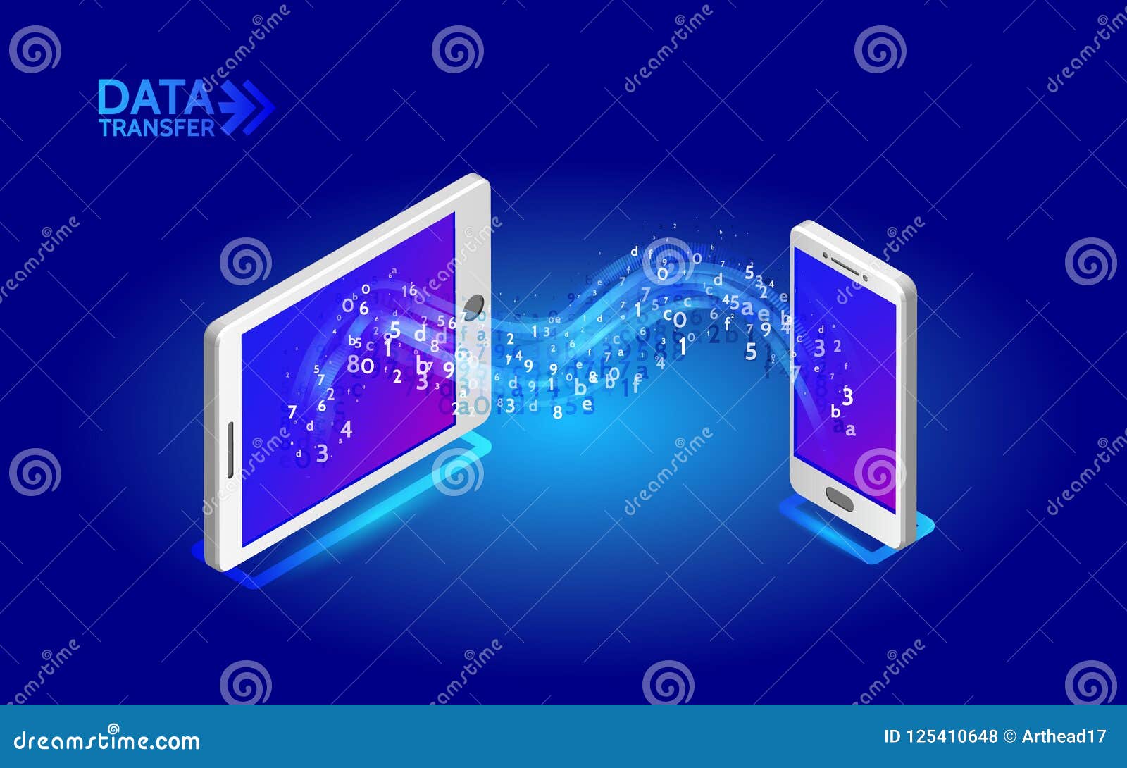 Wireless Communications Concept. Flowing Binary Code Stock Vector ...