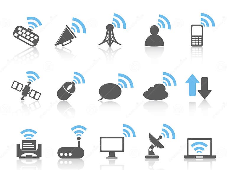 Wireless Communications Icon,blue Series Stock Vector - Illustration of ...