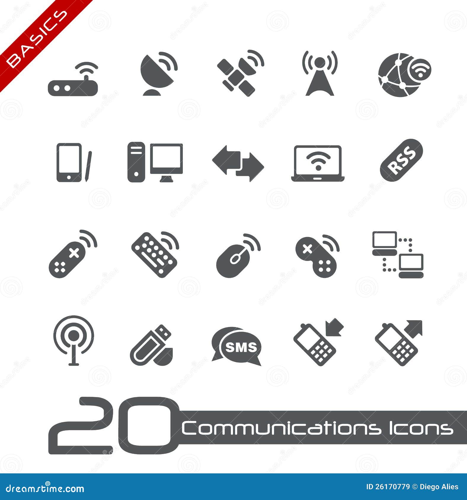 Wireless Communications Icons // Basics Stock Vector - Illustration of ...