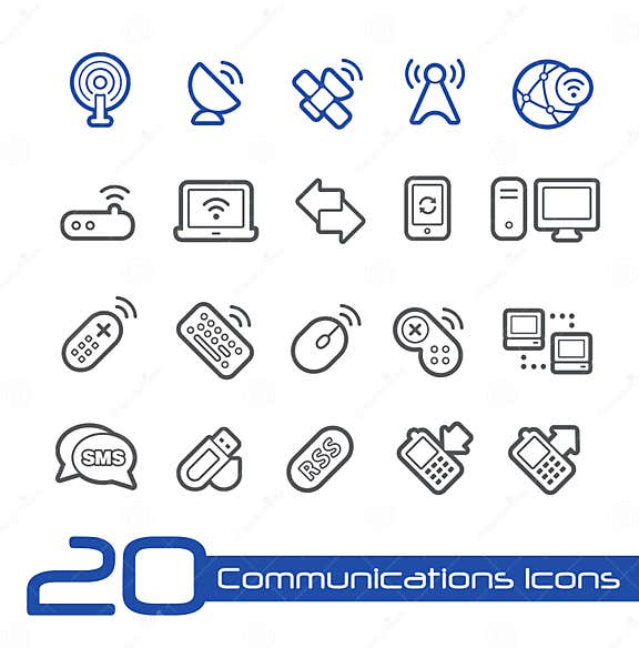 Wireless Communications Icons // Line Series Stock Vector ...