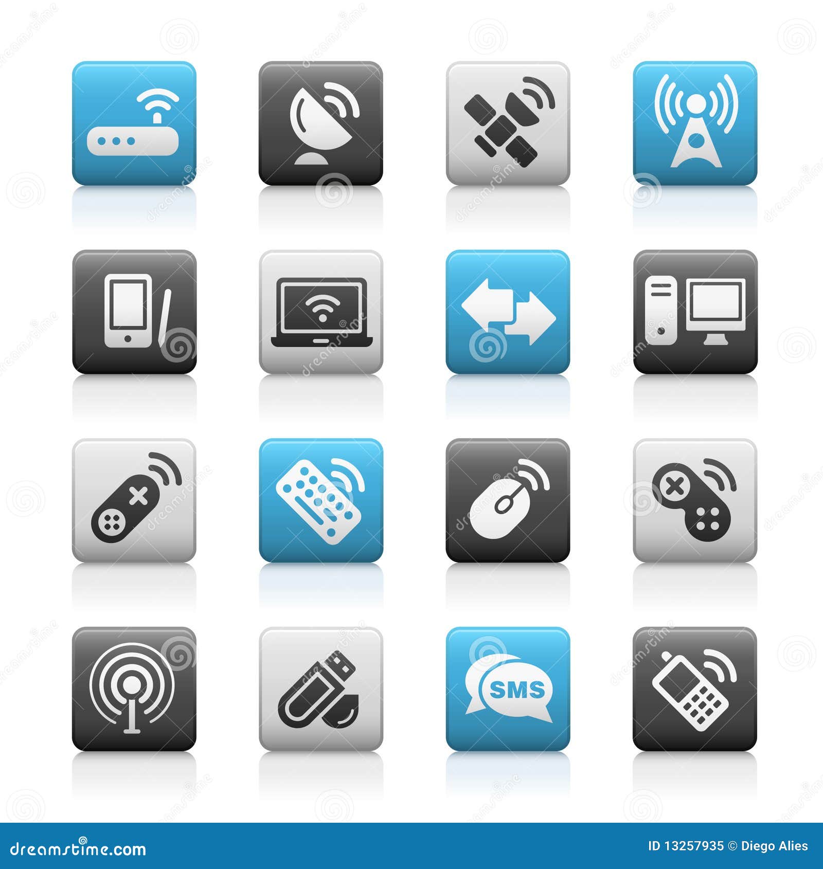 Wireless & Communications // Matte Icons Series Stock Vector ...
