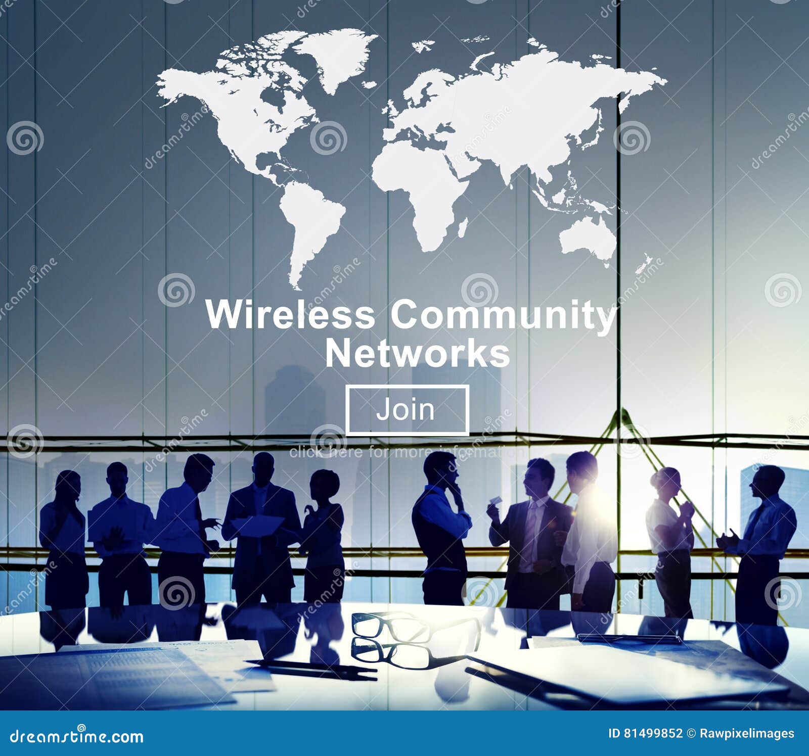 Wireless Community Network Connection Communication Concept Stock Photo ...
