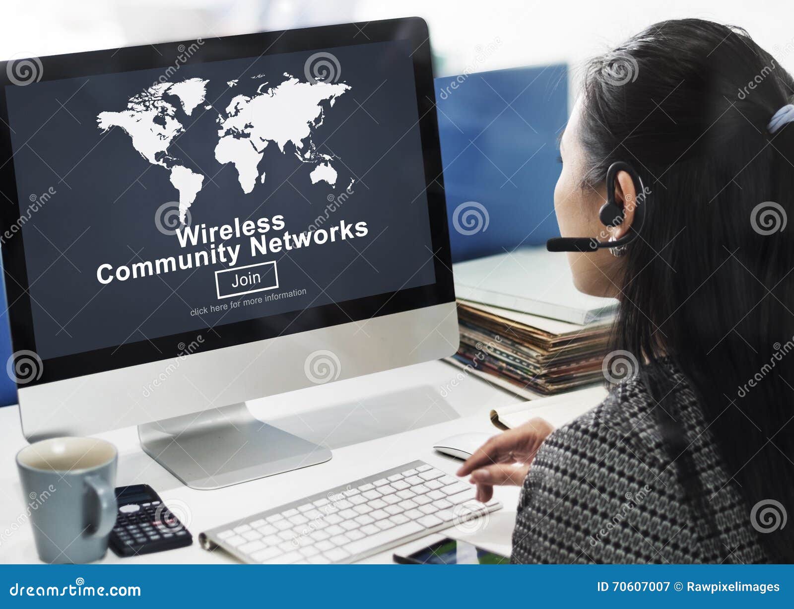 Wireless Community Networks Connection Globalization Technology Stock ...