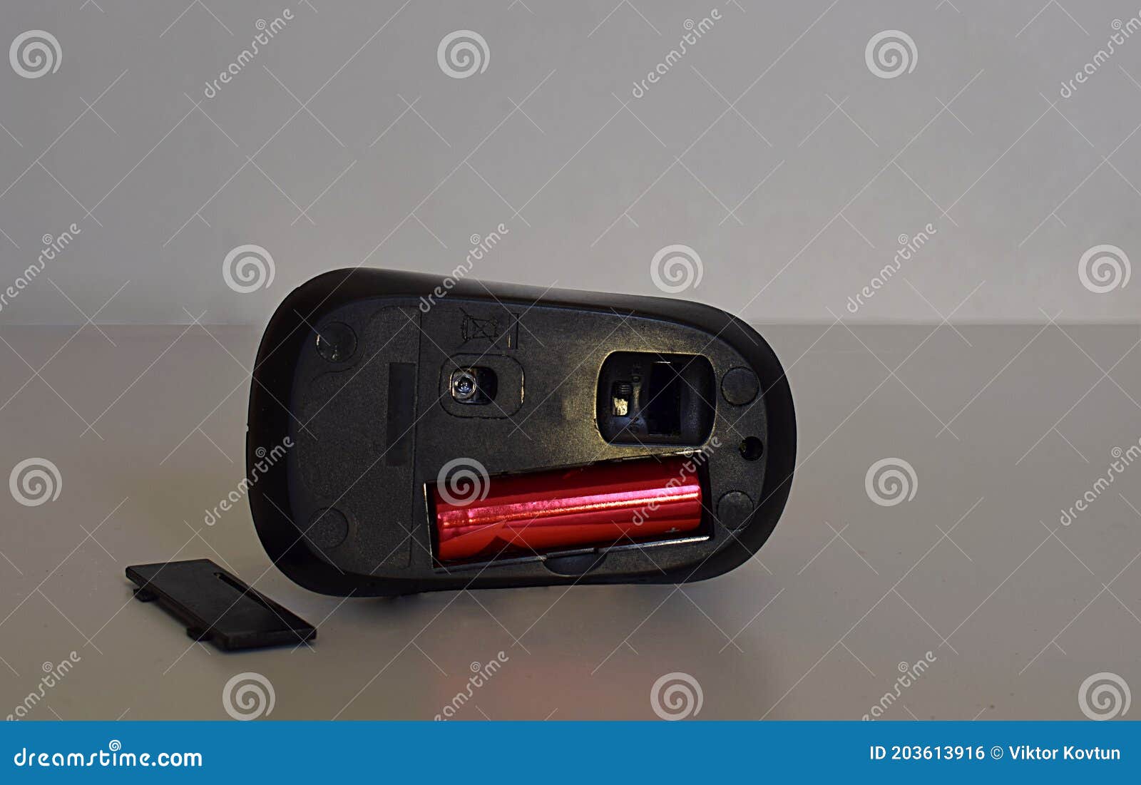 Wireless Computer Mouse and Battery Stock Photo - Image of energy ...