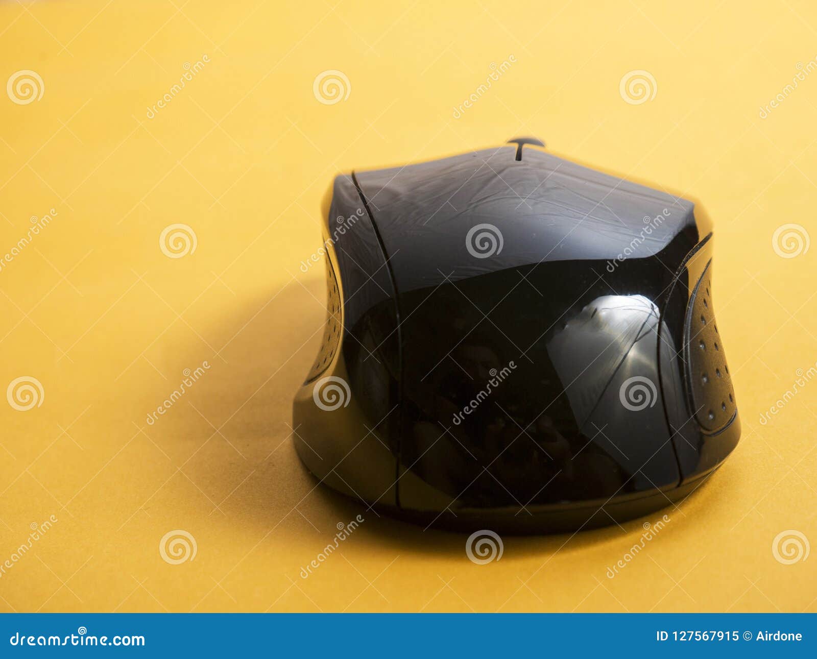 Wireless Computer Mouse on Orange Background Stock Image - Image of ...