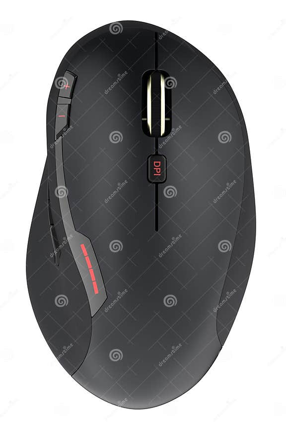 Wireless Computer Mouse, Top View. 3D Rendering Stock Illustration ...