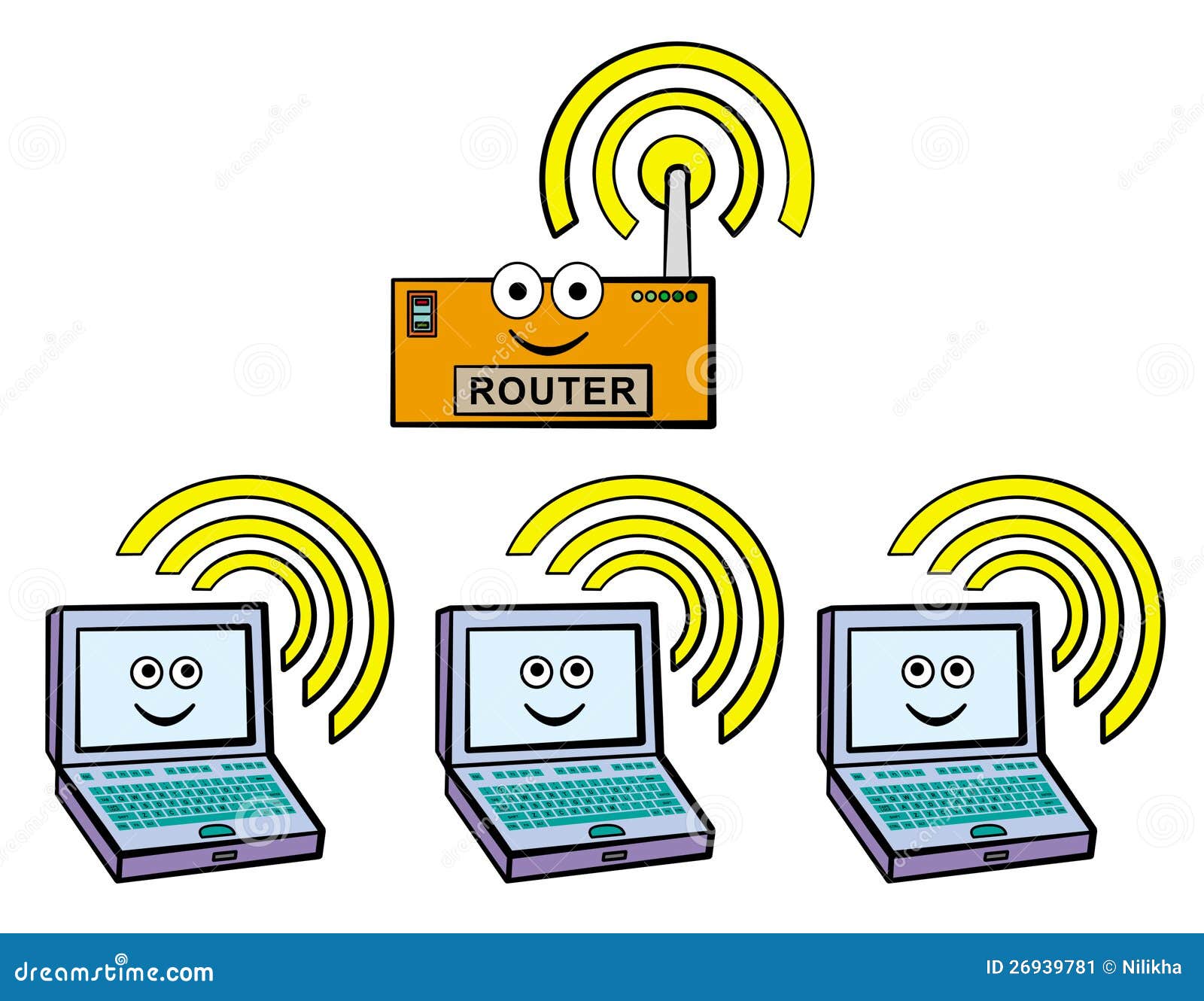 Wireless connection stock illustration. Illustration of design - 26939781