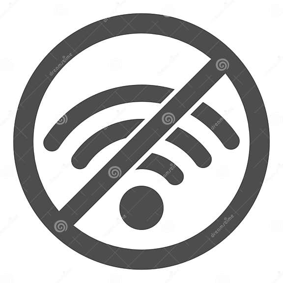Wireless Connection Ban Solid Icon, Prohibited Elements Concept. Vector ...