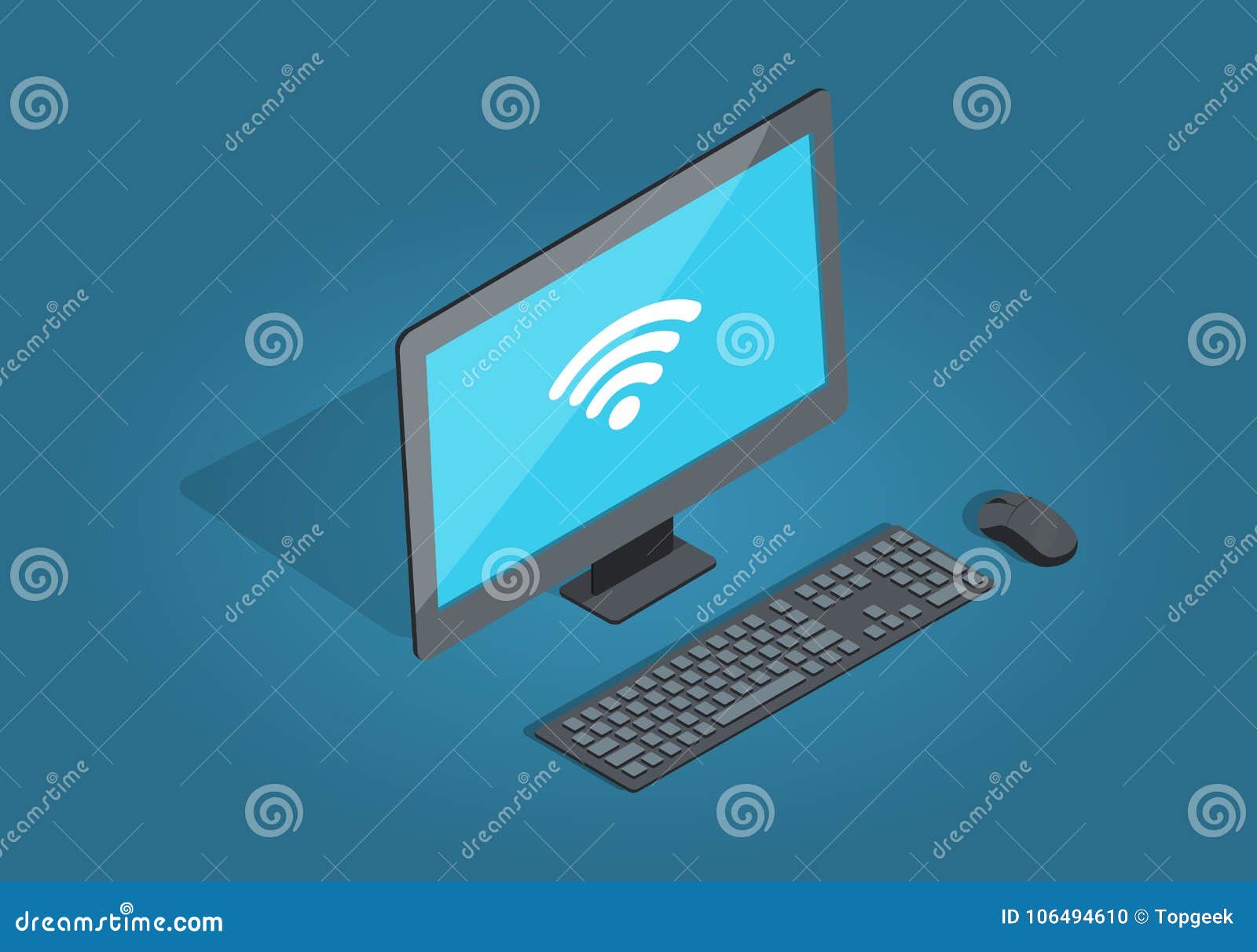 Wireless Connection Computer Accessories Cartoon Stock Vector ...