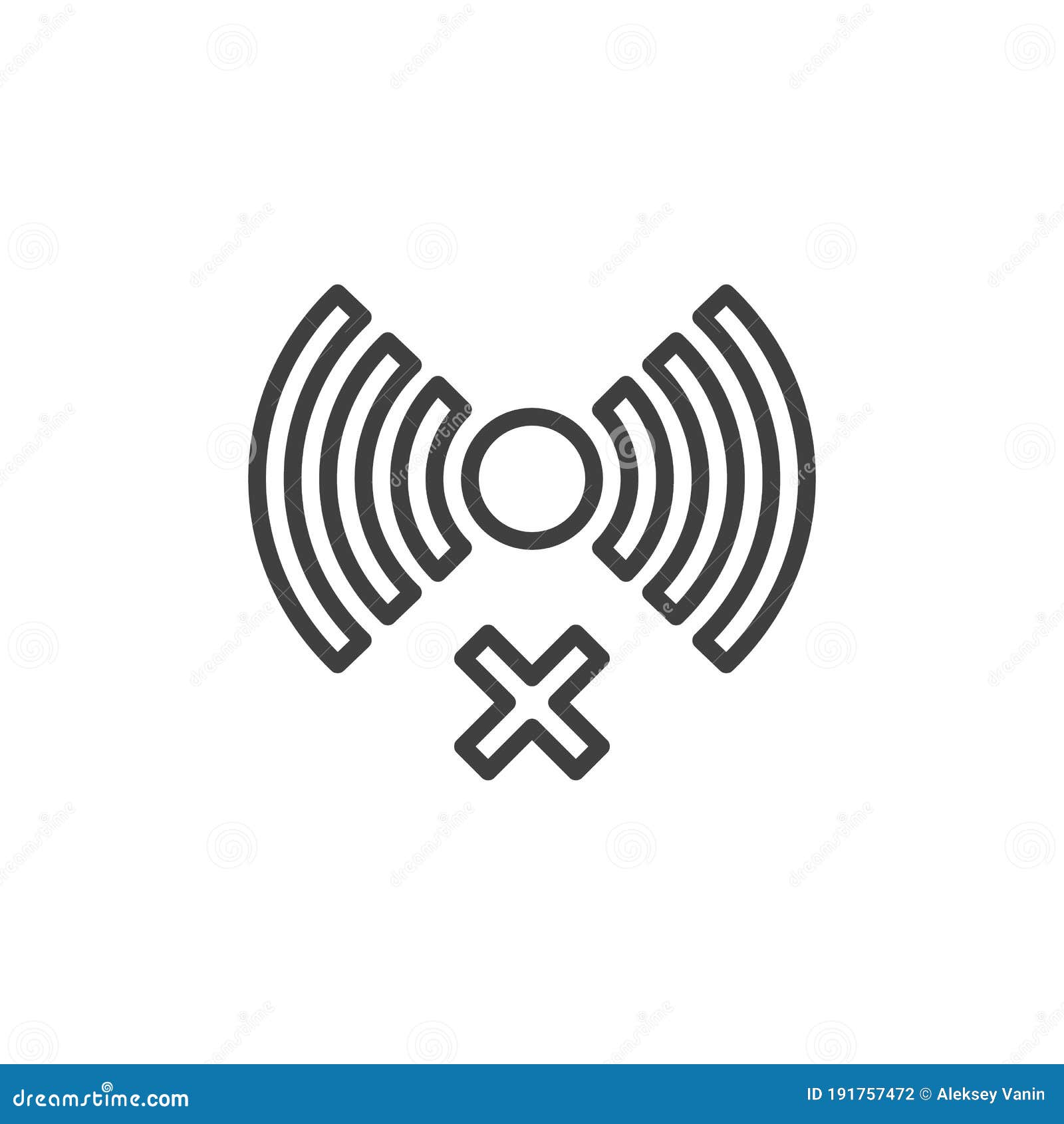 Wireless Connection Failed Line Icon Stock Vector - Illustration of ...