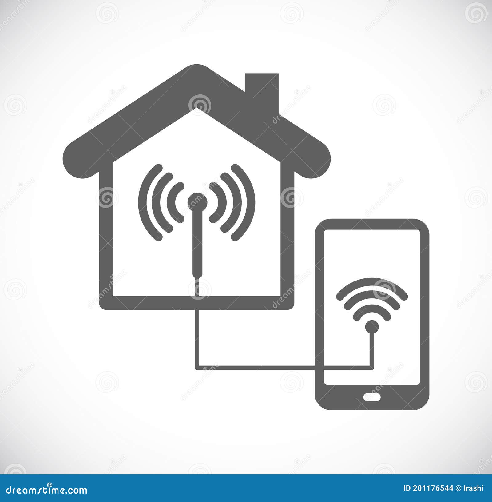 Wireless connection icon stock vector. Illustration of device - 201176544