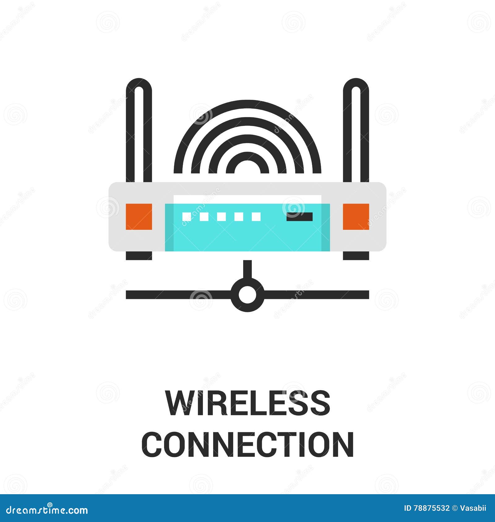 Wireless connection icon stock vector. Illustration of networking ...